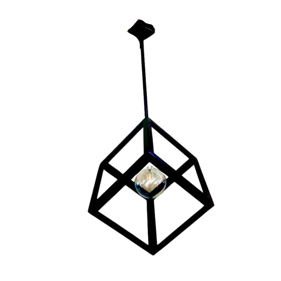 Modern Geometric Pendant Light – Sleek Iron Works by Forged Iron Masters